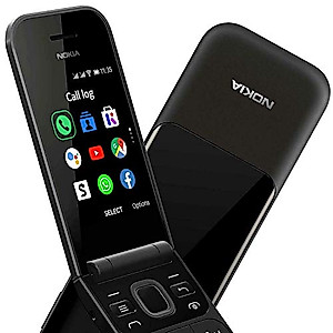 Nokia 2720 Flip 4G 2.8" Dual-core 2 MP Snapdragon 205 Phone, GSM Unlocked Chinese Model, No Warranty (Black)