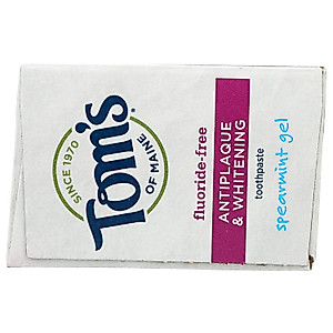 Tom's of Maine Antiplaque Plus Whitening Gel, Spearmint 4.7 oz (Pack of 4)
