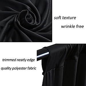 AK TRADING CO. 10 feet x 10 feet Polyester Backdrop Drapes Curtains Panels with Rod Pockets - Wedding Ceremony Party Home Window Decorations - Black