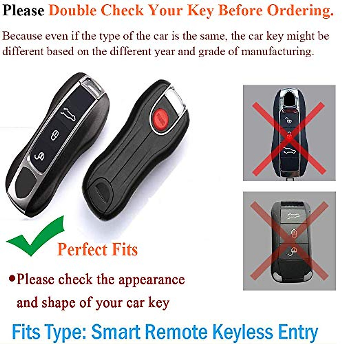 SANRILY Samrt Key Fob Replacement Cover for Porsche Cayenne 911 Taycan Panamera 2020 Keyless Entry Remote Key Case ABS Plastic Key Protector Shell Silver