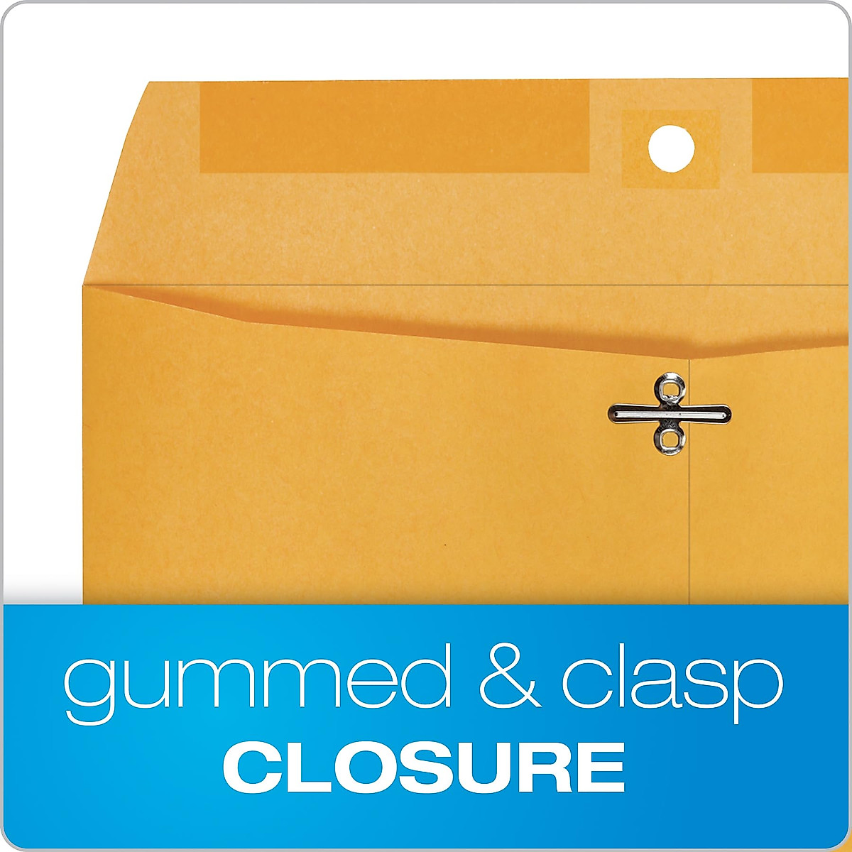Quality Park 10 x 13 Clasp Envelopes, Gummed, Moisture-Activated Adhesive for Permanent Secure Seal, 28 lb Paper, Brown Kraft, 100/Box (QUA37897)