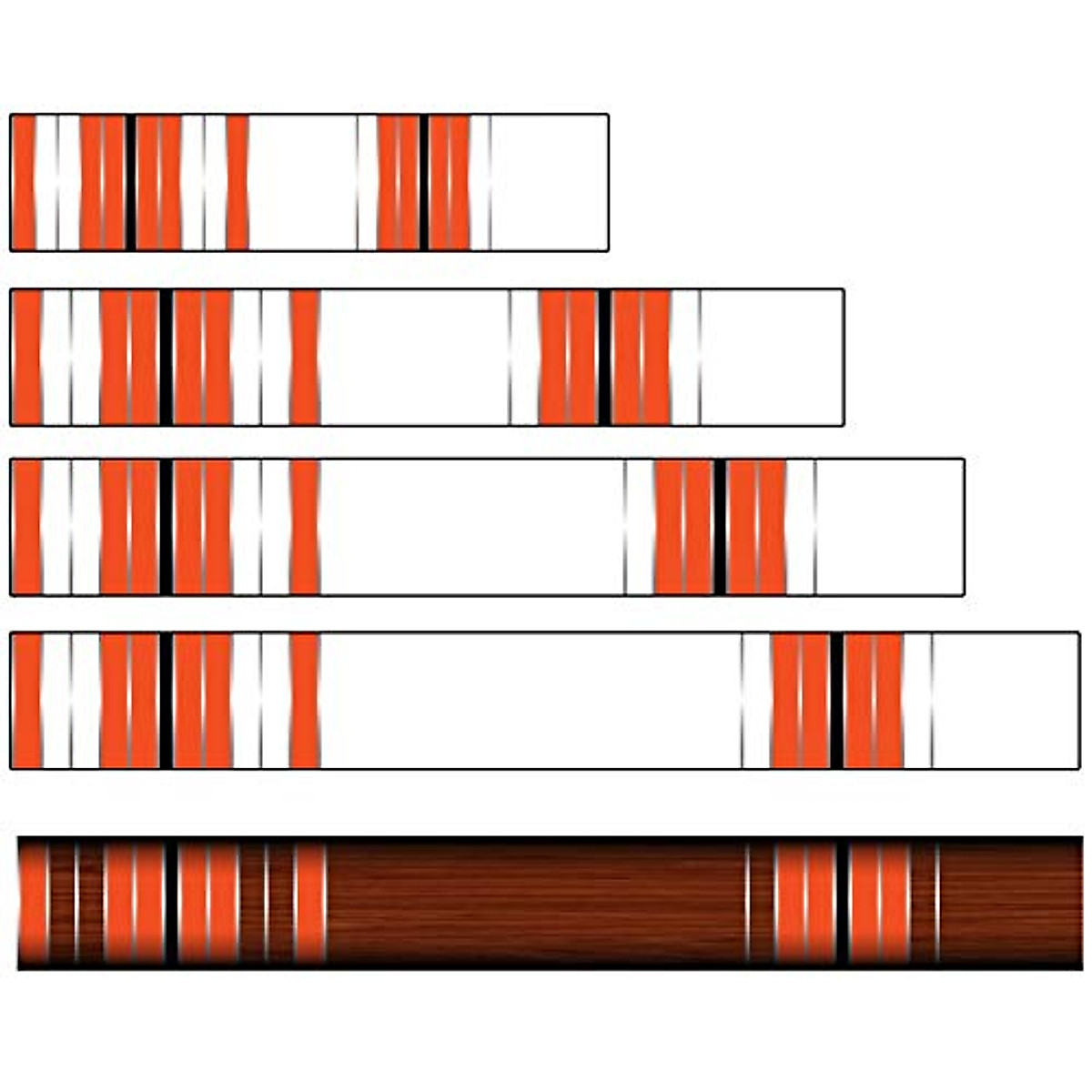 White Water Archery Non-Laminated Clear Transparent Orange Crests Traditional 13 Arrow Wraps 15 Pc Pack Choose Length Width (9, 75)