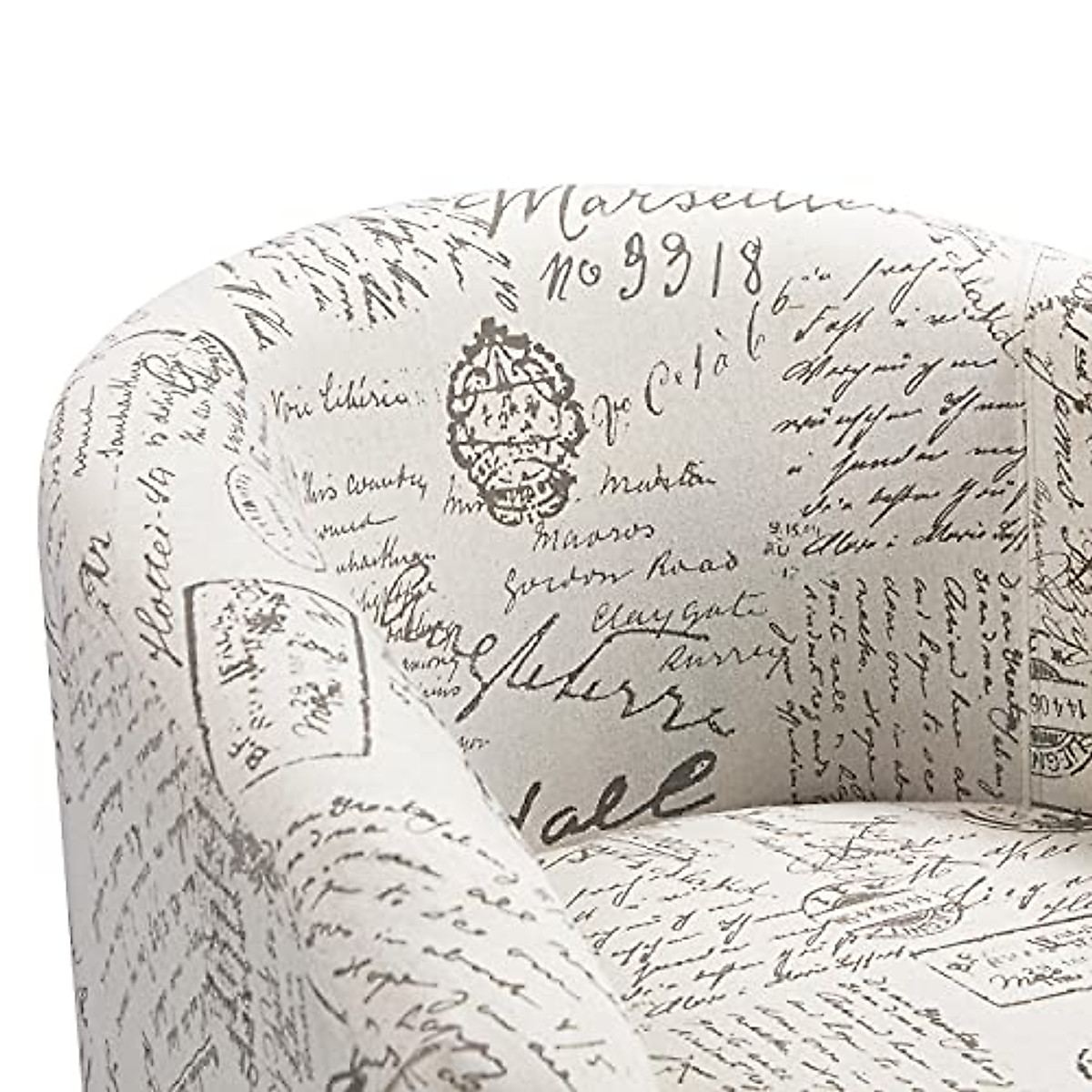 Yaheetech Living Room Club Chair with Ottoman Set, Modern Accent Arm Chair with Foot Rest, Upholstered Accent Chair for Living Room Bedroom, Letter Print