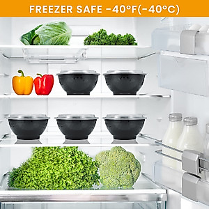 Kitch’nMore 36oz Extra-Thick Meal Prep Bowls with Lids, Plastic Containers with Clear Covers for Noodles, Poke Bowl, Salad, Soup - Freezer, Microwave & Dishwasher-Safe (30Pack)