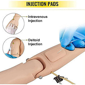 SHENGANG Female, Male PVC Patient Care Manikin Training CPR Simulator Basic Nursing Skills Geriatric Human Model for Medical Nursing Training Manikin, Life Size,Male