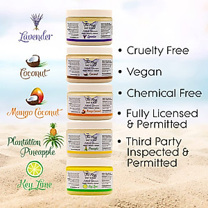 The Keys Exfoliating Sea Salt Body Scrub - Organic Body Scrub with Pure Florida Sea Salt, Ideal Salt Scrub for Hands, Feet, Bikini Area, and Travel Size Body Scrub for Men & Women, Pineapple, 12 oz.