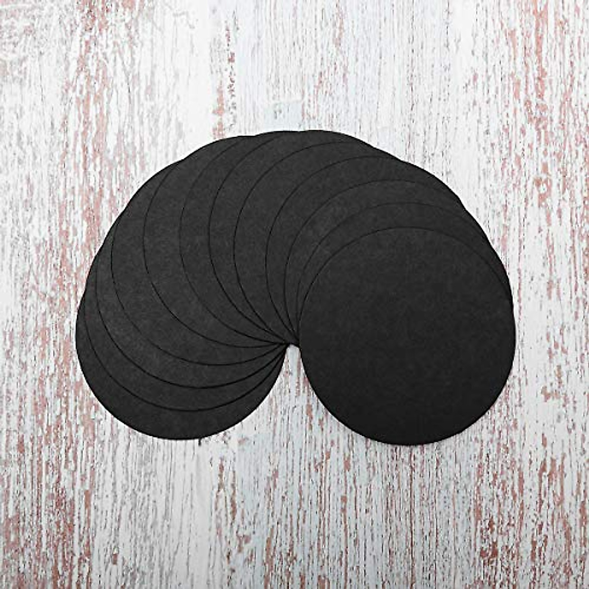 36 Pieces 4 inch Round Black Kraft Cards Cardstock Thick Kraft Paper Coaster Cards Blank Cardstock Slices for Mandala Painting DIY Coasters Painting Writing and Decorations (Black)