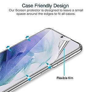 LK 3 Pack Screen Protector Compatible for Samsung Galaxy S21 Plus, Positioning Tool, in-Display Fingerprint Support, Maximum Coverage, Flexible TPU Film, Model No. ZP