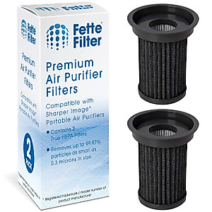 Fette Filter - True Hepa Filter Replacement Compatible with Sharper Image USB powered Portable Air Purifier (2 QTY)