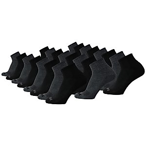 AND1 Men's Socks - Athletic Cushion Quarter Cut Socks (24 Pack), Size 6-12.5, BlackGrey
