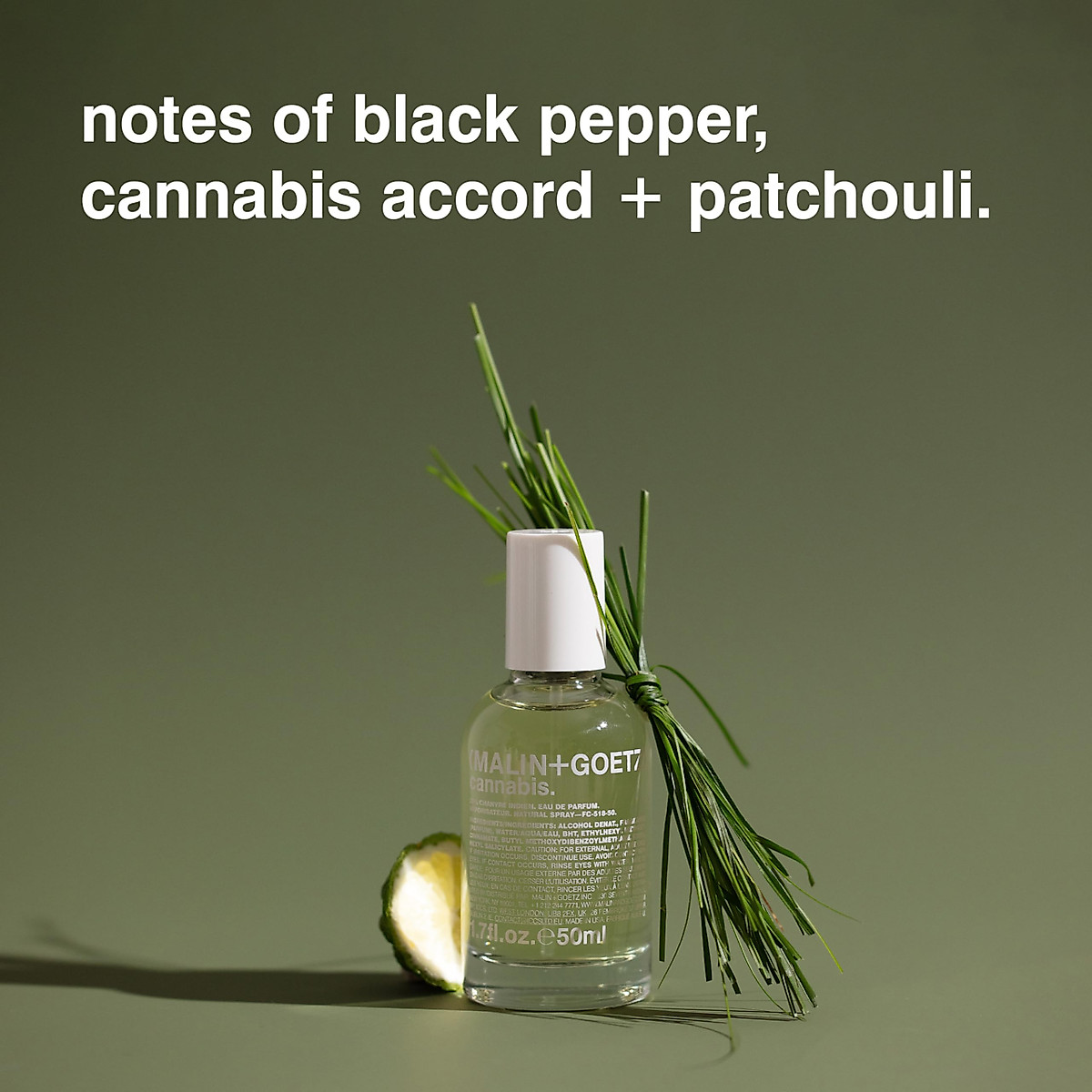 Malin + Goetz Cannabis Eau de Parfum, 1.7 Fl. Oz. – Men & Women's Perfume, Rich & Earthy Fragrance, Scented Perfume, Lingering Smoky Scent, Vegan & Cruelty Free