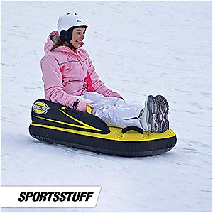 Sportsstuff Descender Kids Inflatable Snow Tube/Sled with Ultra Durable Nylon Cover , Black