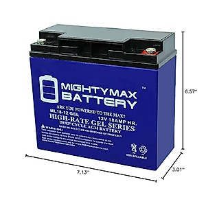 Mighty Max Battery 12V 18AH GEL Replacement Battery compatible with Interstate DCM0018