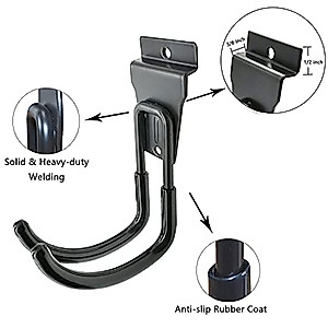 ATOOLA Garage Organizer for Slatwall, Heavy Duty Slatwall Accessories, Multi Size Slatwall Hooks, Black Slat Wall Accessory, 8 Pack