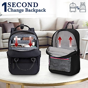 APSOONSELL Large Backpack Organizer Insert Felt Bag Organizer with Zipper Backpack Shaper Foldable Tote Organizer for Rucksack Shoulder Bag, Gray, XL