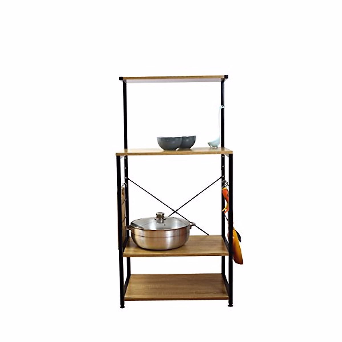 Uniware Professional Wooden Kitchen Shelf/Baker Rack 4 Tier Shelves (23.62" L x 15.75" W x 48.43" H)