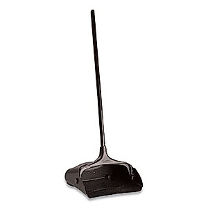 Rubbermaid 253100BK Lobby Pro Upright Dustpan w/Wheels 12 1/2 -Inch Polypropylene w/Vinyl Coat Black