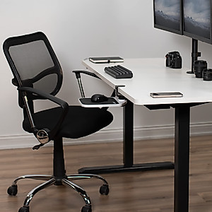 VIVO Clamp-on Mouse Pad Holder Platform, Adjustable Under Desk 360° Rotating Tray Rest Extension Attachment, up to 2 inch Desktops, White, MOUNT-MS01AW