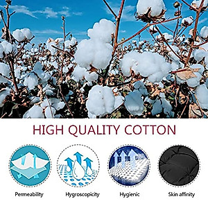 Indoor Outdoor Seat Cushions, 51” x 21” High Back Chair Cushion with Ties All Weather Patio Cushion Lounge Chair Cushions Deep Seat Patio Cushions Wicker Tufted Pillow for Patio Furniture (Black)