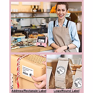 Phomemo Label Makers- M200 Label Printer Machine with 3 Paper,2023 Upgrade 3 Inch M110 Label Maker,WiFi Bluetooth Thermal Label Printer,Phone Support,for Android iOS System,for Shipping,Labeling- Pink