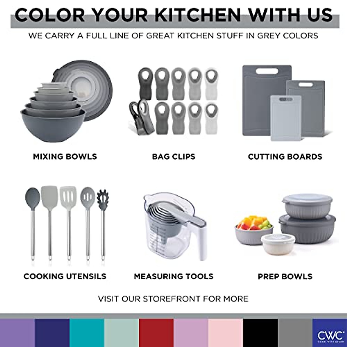 COOK WITH COLOR Silicone Ice Cube Trays - Large Ice Cube Maker Mold - Big Ice Cubes with Lid for Whiskey, Cocktails & Bourbon, for Baby Food and Leftovers (Grey)