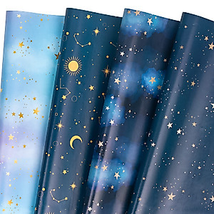 WRAPAHOLIC Neutral Birthday Wrapping Paper Sheet - 12 Sheets Folded Flat with 12 Gift Tags for Birthday, Baby Shower, Father's Day, Christmas - 19.7 Inch X 27.5 Inch Per Sheet