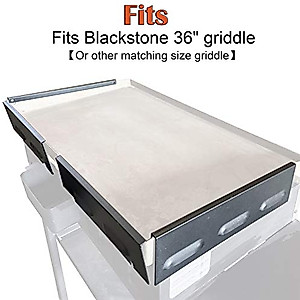 EasiBBQ 5015 Wind Screen for Blackstone 36" Griddle and Other Griddle, Wind Guard, Black