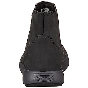 KEEN Women's Elena Pull On Waterproof Chelsea Boot, Triple Black/Black, 7.5