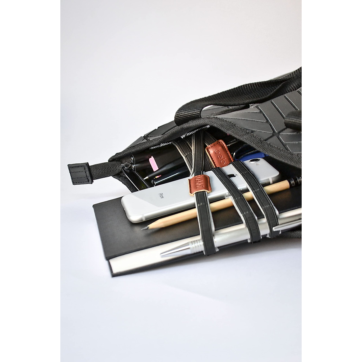 Beblau TWIST PACK (S & L included) ELASTIC PORTABLE ORGANIZER attachable to your laptop, notebook, PC screen.. Anything! Office, Home & School | Laptop accessory | Backpack | PERSONAL ORGANIZER