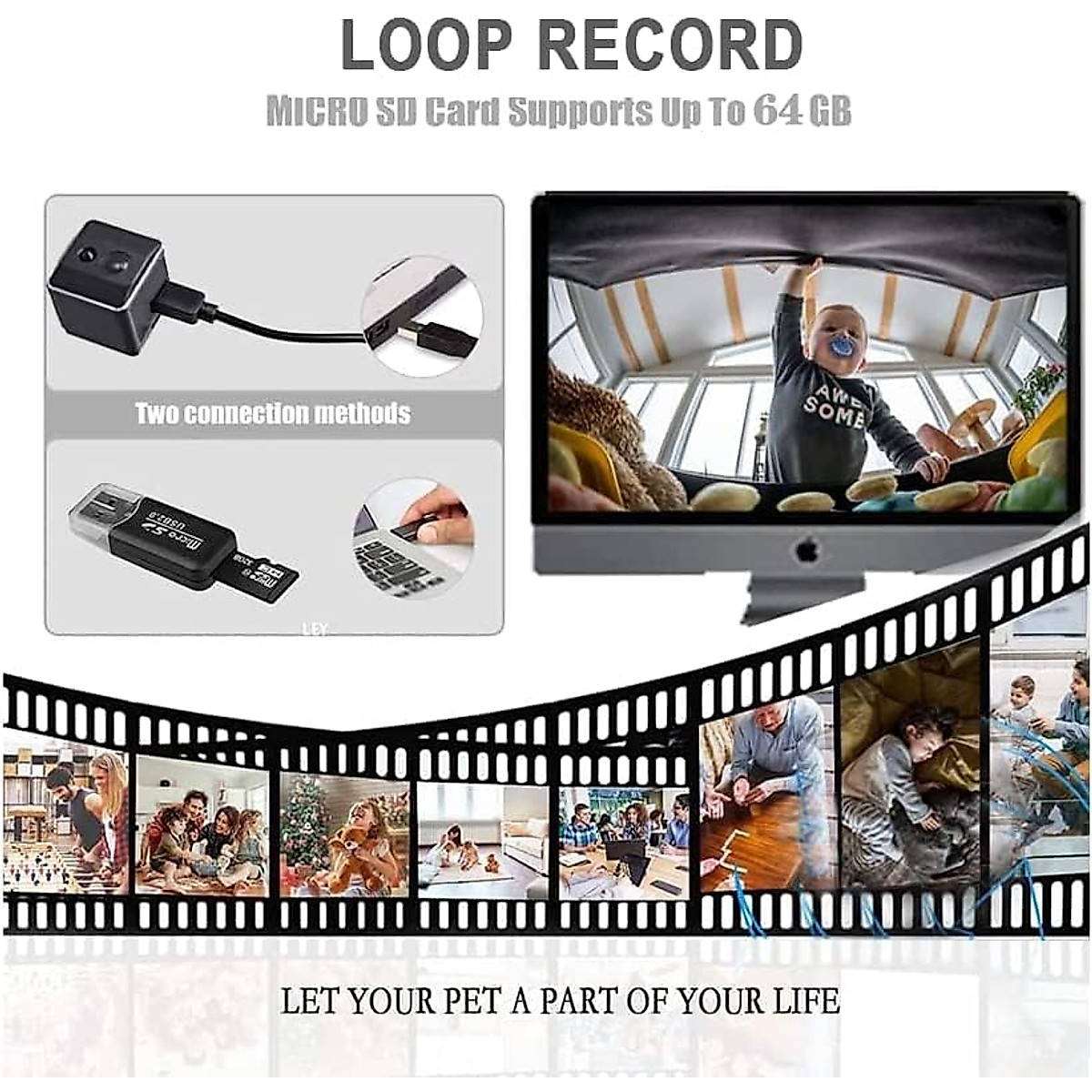 Pomocuty Wireless Camera Mini Hidden Spy Portable Small Nanny Cam with Night Vision and Motion Detection HD 1080P Body Surveillance Cameras for Home Security Indoor/Outdoor