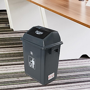 AnnkkyUS 6 Gallon Plastic Garbage Cans with Swing Lid, 4 Pack Grey Plastic Trash Can