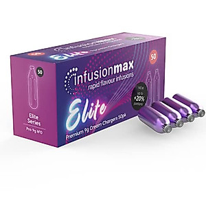 InfusionMax Elite Whipped Cream Chargers 600 packs (50 cartridges x 12 boxes), 9 grams Pure Food Grade Culinary Gas - Compatible with Standard Whipped Cream Dispensers