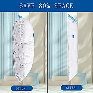 Nayoge Space Saver Vacuum Storage Bags Vacuum Sealed for Clothes,Comforters and Blanketes with Hand Pump,80% More Storage,Variety（Include 3D Bags）Pack of 6