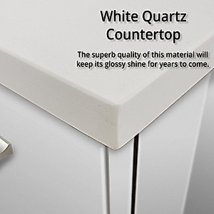 Bell+Modern Sonoma 80 in. W x 22 in. D Glossy White Double Bath Vanity and White Quartz Top