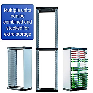 ADZ Universal Game Storage Tower – Stores 36 Game or Blu-Ray Disks – Game Holder Rack for PS4, PS5, Xbox One, Xbox Series X/S, Nintendo Switch Games and Blu-Ray Discs (White)