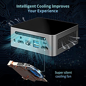 BENICO Mini PC, AMD Ryzen 5 5600H (6C/12T, up to 4.2Ghz), 32GB DDR4 1024GB M.2 2280 NVMe SSD, Mini Desktop Computer Windows 11, WiFi 6/Dual Ethernet HDMI/Type-C/USB3.0*2, Cooling fan, Support 4K@60Hz