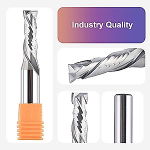 SpeTool Compression Spiral Router Bits UP&Down Cut End Mill 3/8 inch Cutting Diameter with 1/2 inch Shank for CNC Router Woodwork Carving Engraver