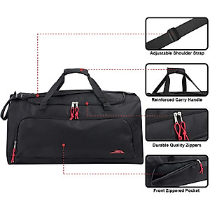 55 Liter, 24 Inch Lightweight Canvas Duffle Bags for Men & Women For Traveling, the Gym, and as Sports Equipment Bag/Organizer (Black 2)