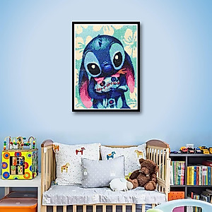 Diamond Painting Kits for Adults, DIY 5D Square Full Drill Art Perfect for Relaxation and Home Wall D¨¦cor (Stitch, 12x16inch)