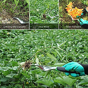 Glaric Gardening Tool Set 10 Pcs, Aluminum Garden Hand Tools Set Heavy Duty with Garden Gloves ,Trowel and Organizer Tote Bag ,Planting Tools ,Gardening Gifts for Women Men