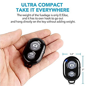 2 Pack Wireless Camera Remote Control - Wireless Remote for iPhone & Android Phones iPad iPod Tablet, Clicker for Photos & Videos