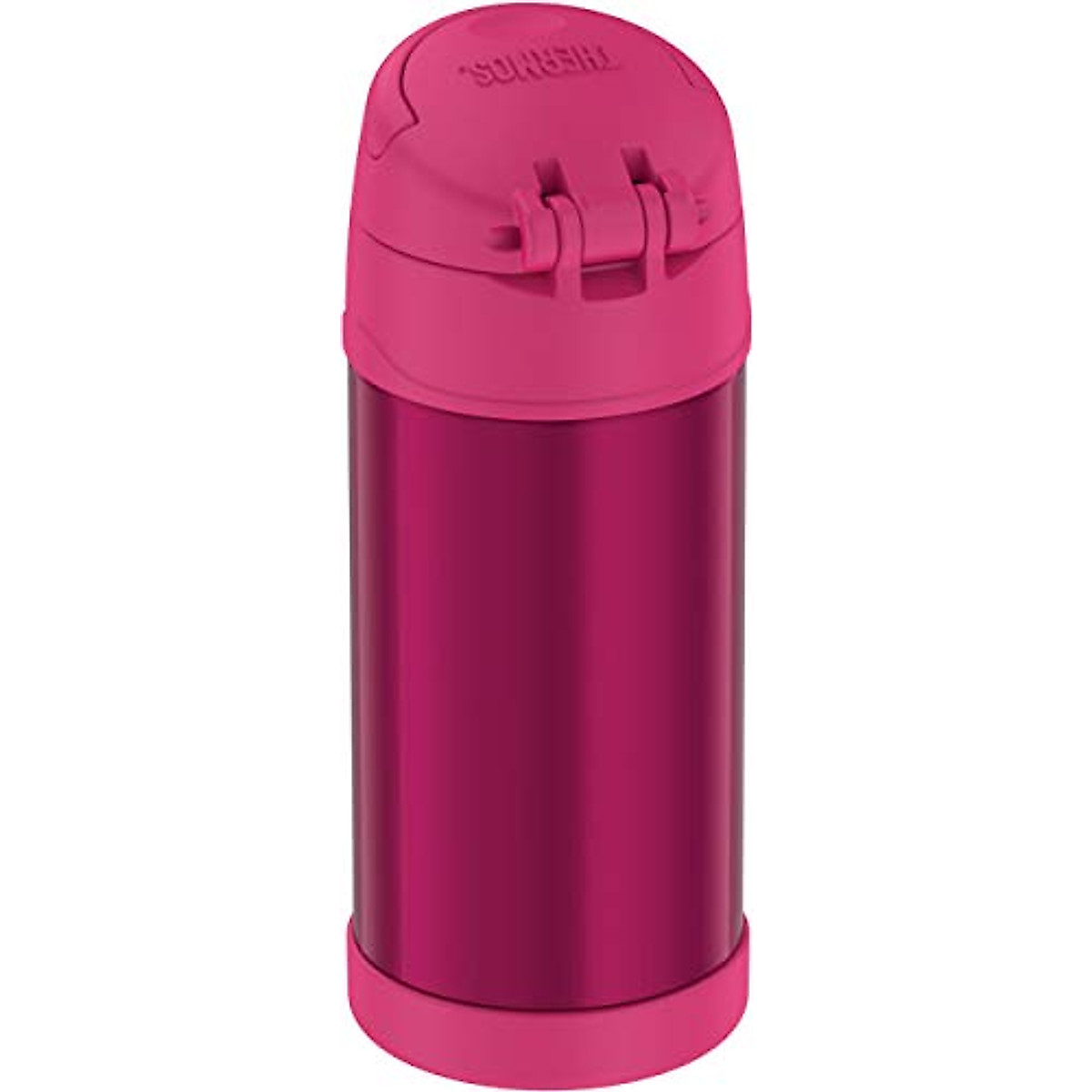 THERMOS FUNTAINER 12 Ounce Stainless Steel Vacuum Insulated Kids Straw Bottle, Pink and Thermos Replacement Straws