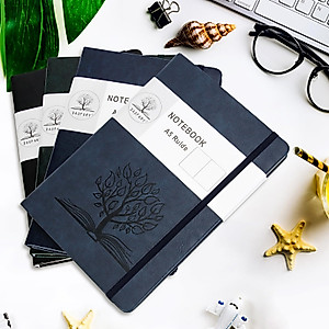 Daofary A5 Journal Notebook, Leather Ruled Notebooks 160 Pages Diary 100gsm Thick Paper Writing Hardcover Notebook with Pocket for Work Men Woman 8.4 x 5.7 in