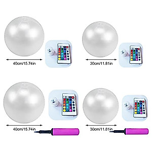 C-LARSS Floating Pool Lights LED Floating Light Inflatable Lightweight Remote Control Ball Light for Swimming Pool,Beach,Garden,Backyard,Lawn,Pathway C