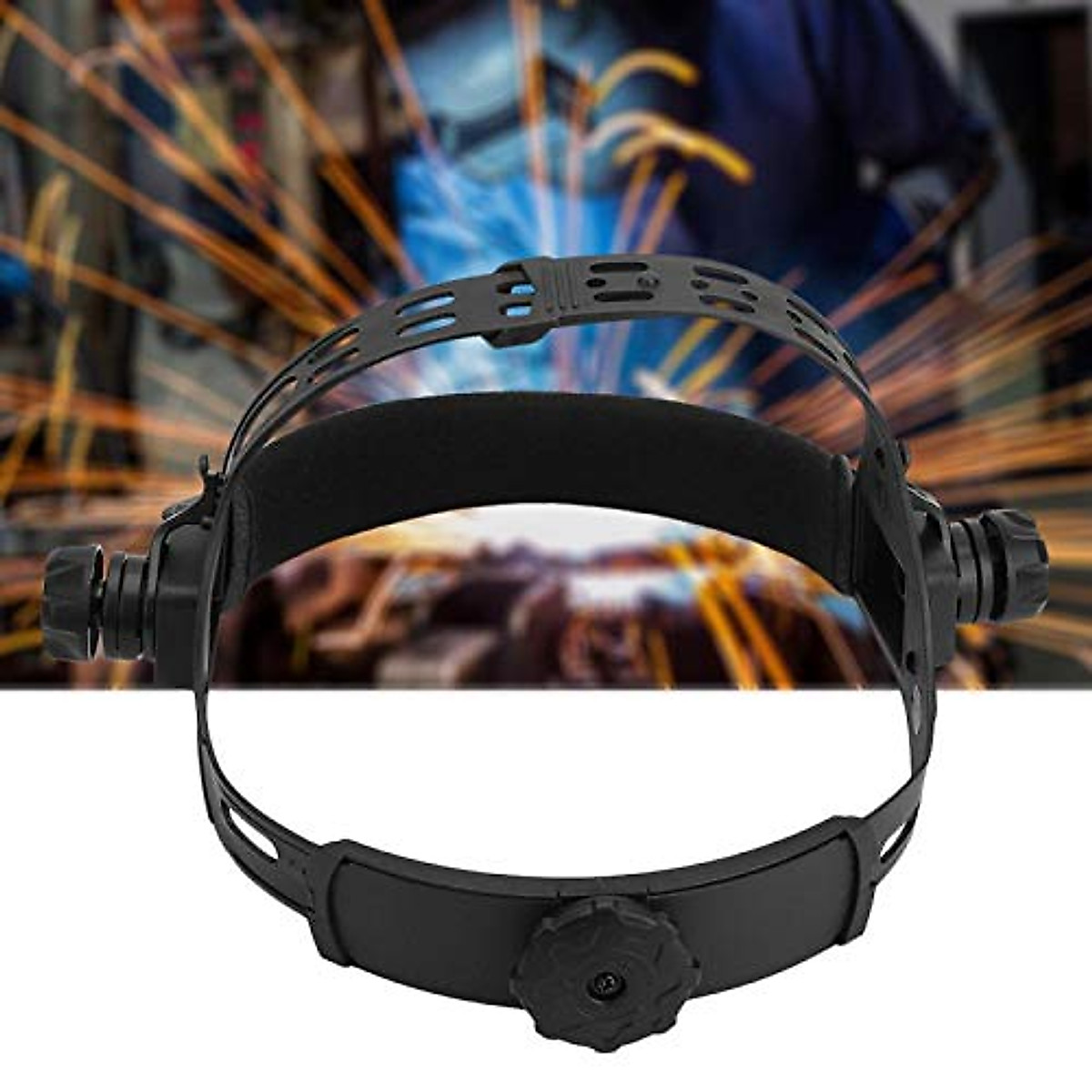 Welder Mask Headband, Plastic Welding Welder Mask Adjustable Headband for Solar Auto Darkening Welding Helmet Accessories(Black)