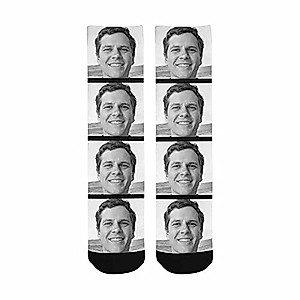 Custom Faces Print Socks Pictures Black Personalized Funny Photo Socks Birthday Gifts