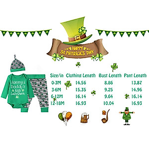 Baby Boys Girls Outfit Set St Patrick's Day Long Sleeve Clothes Bodysuit (Green, 3-6 Months)