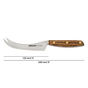 ARCOS Serie Nordika - Cheese Knife - Stainless Steel NITRUM - Size Blade 125 mm | 5 Inch Inch - Ovengkol Wood Handle 100% natural FSC - 100% Recycled Packaging