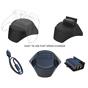 Skywin Wireless Charging Station and Play and Charge Pack for Xbox One Controller - Qi Charging Controller Stand and Play and Charge Wireless Charging Battery Pack Compatible with Xbox ONE