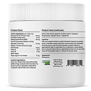 Green Pet Organics Natur-Hemp Joint Soft Chews for Dogs - Natural Treats with Hemp Oil, Glucosamine, Chondroitin, & MSM - Joint Relief & Support for Dogs - 60 Soft Chews